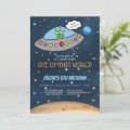 Out of This World Space Alien Spaceship Birthday Invitation | Zazzle