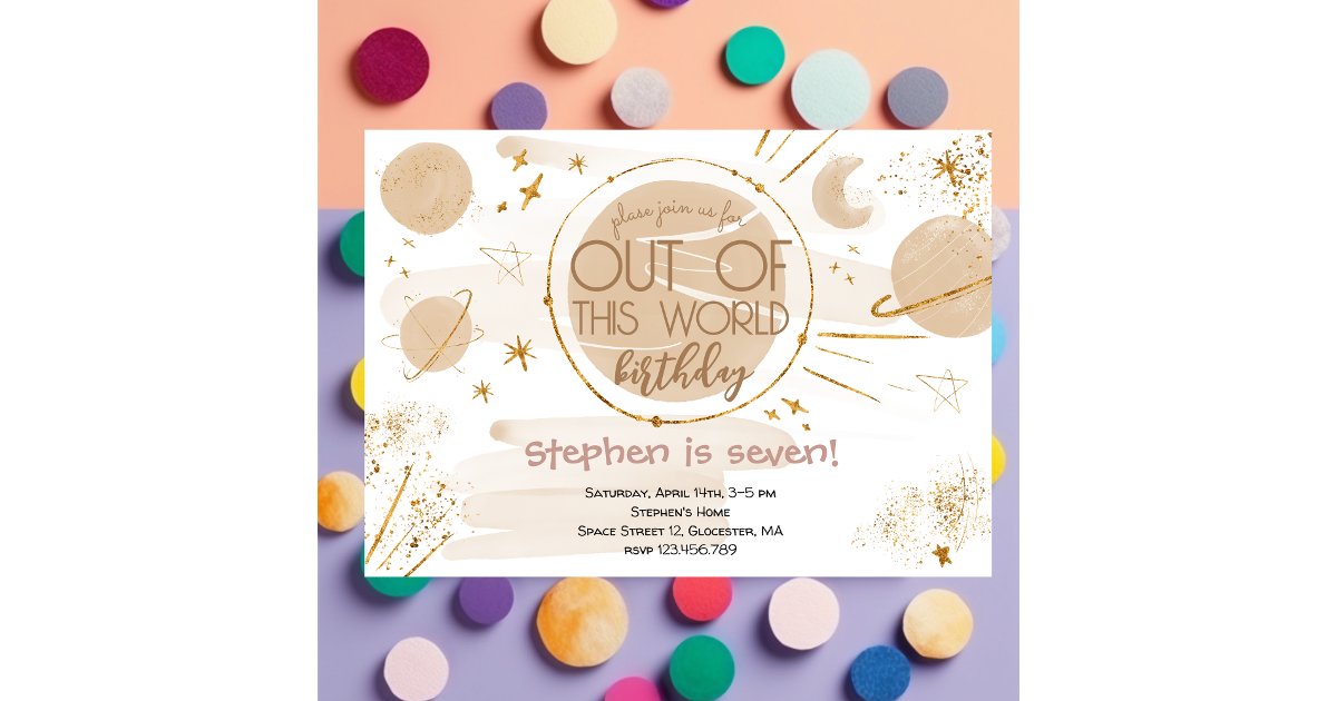 Out of this world space birthday Invitation | Zazzle