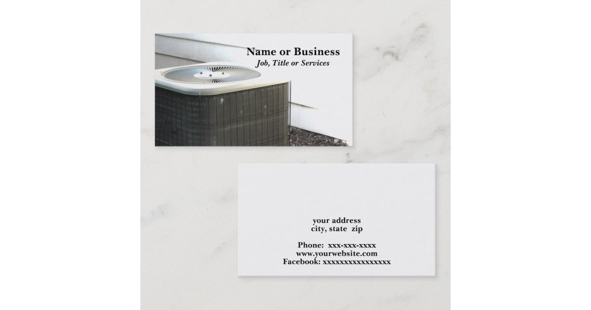 outdoor central air conditioner unit business card | Zazzle