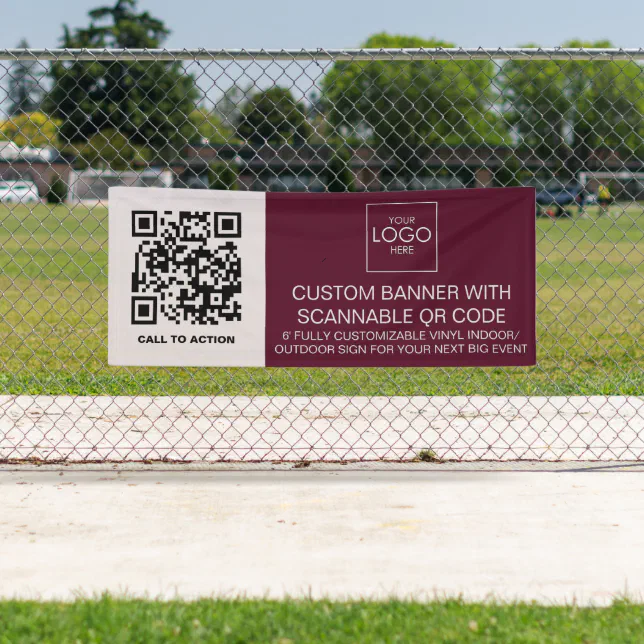 Outdoor Event Signage With QR Code Advertising Banner | Zazzle