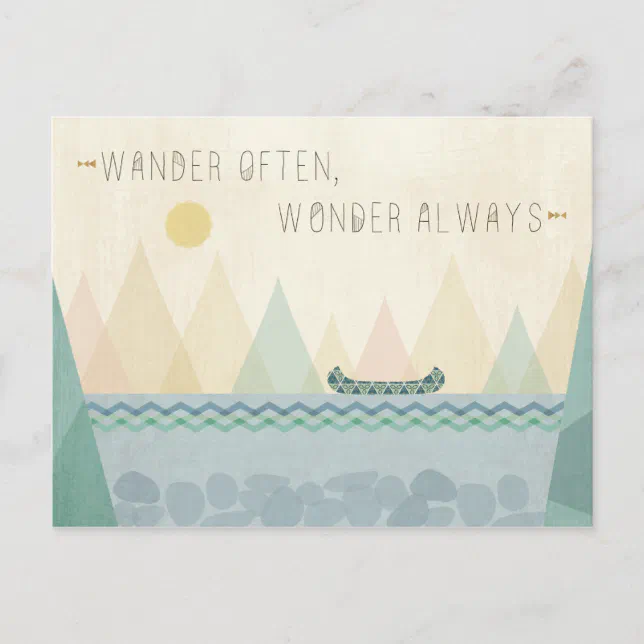 Outdoor Geo I | Wander Often, Wonder Often Postcard | Zazzle