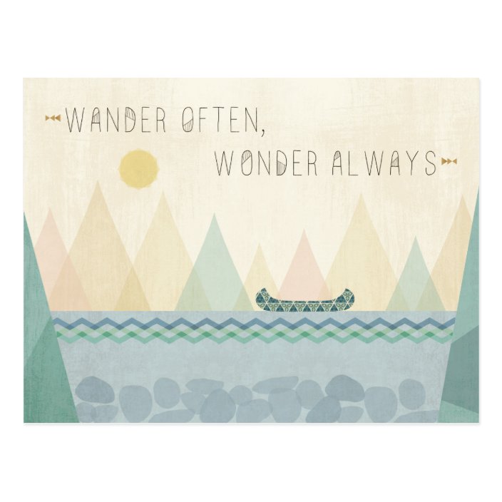 Outdoor Geo I | Wander Often, Wonder Often Postcard | Zazzle.com