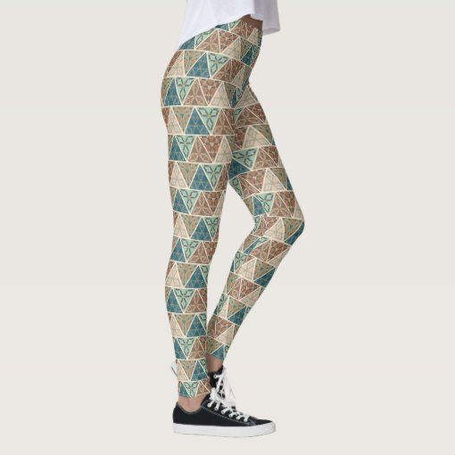 Outdoor Geo Step | Geometric Pattern Leggings | Zazzle
