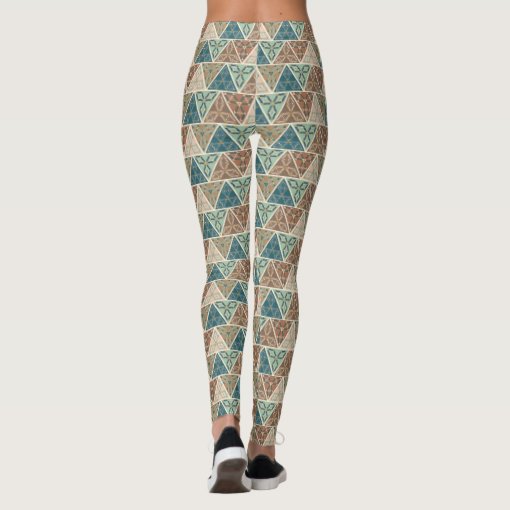 Outdoor Geo Step | Geometric Pattern Leggings | Zazzle