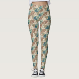 Outdoor Geo Step | Geometric Pattern Leggings | Zazzle