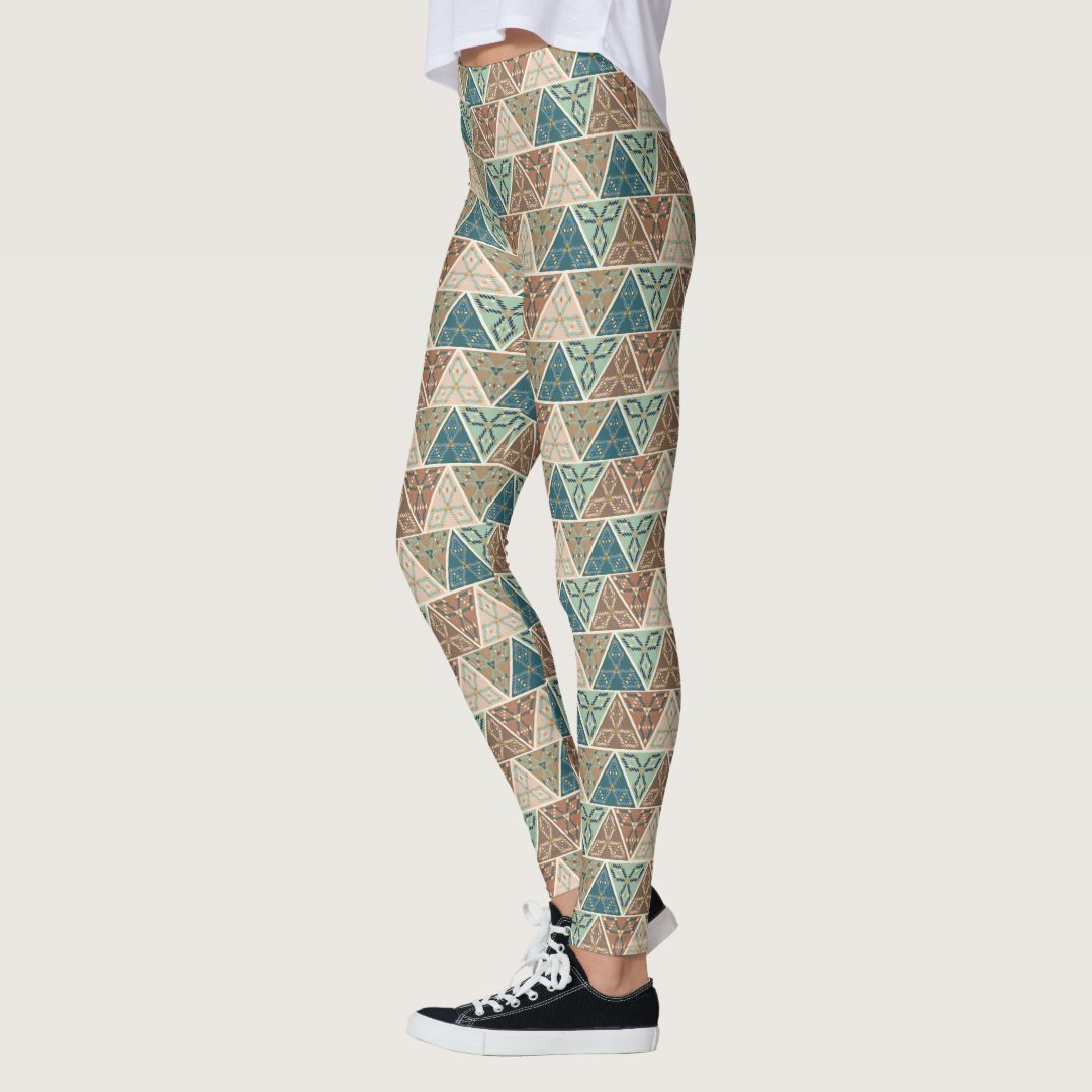 Outdoor Geo Step | Geometric Pattern Leggings | Zazzle