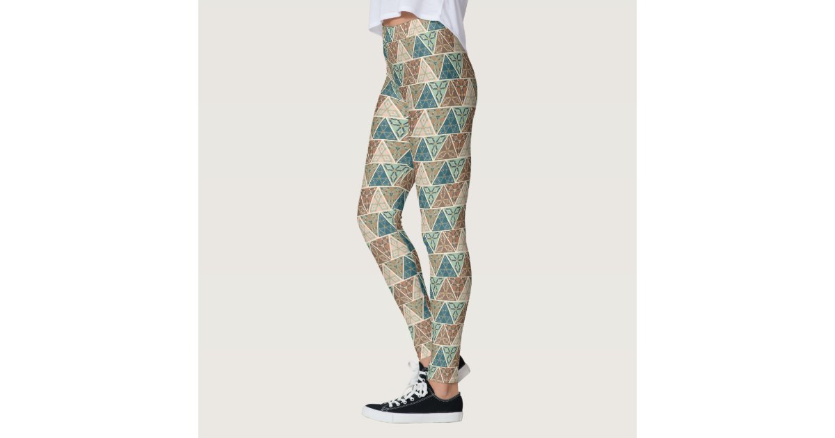 Outdoor Geo Step | Geometric Pattern Leggings | Zazzle