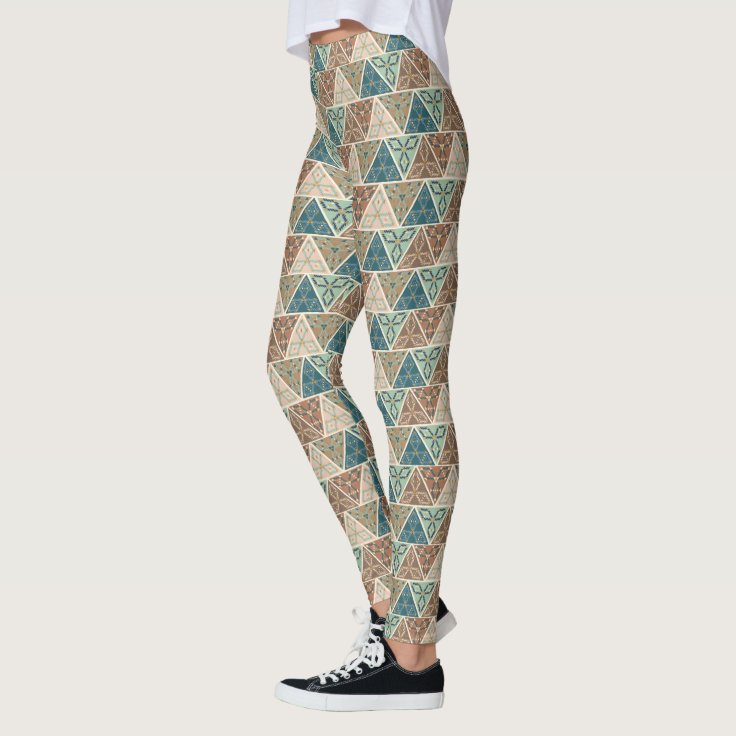 Outdoor Geo Step | Geometric Pattern Leggings | Zazzle