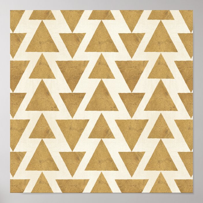 Outdoor Geo Step | Gold Geometric Pattern Poster | Zazzle.com