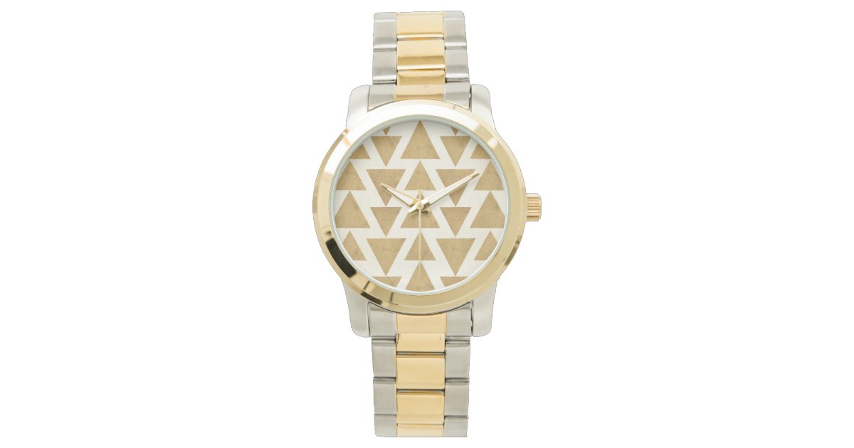 Outdoor Geo Step | Gold Geometric Pattern Watch | Zazzle