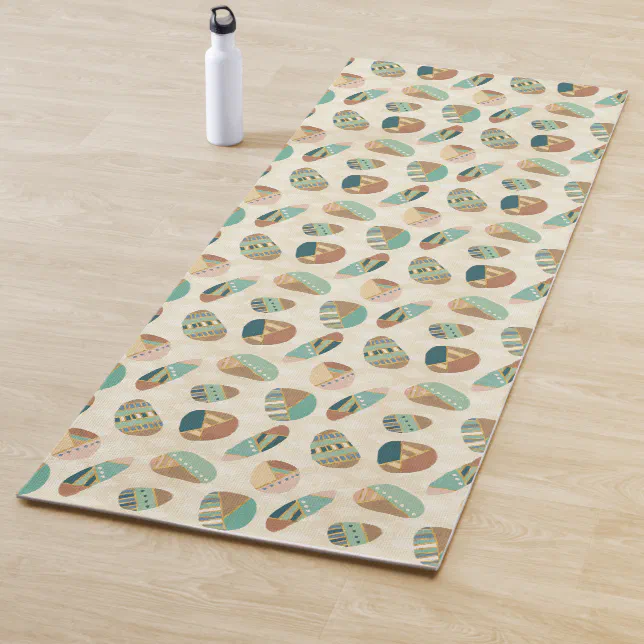 Outdoor Geo Step | Teal Pattern Yoga Mat | Zazzle