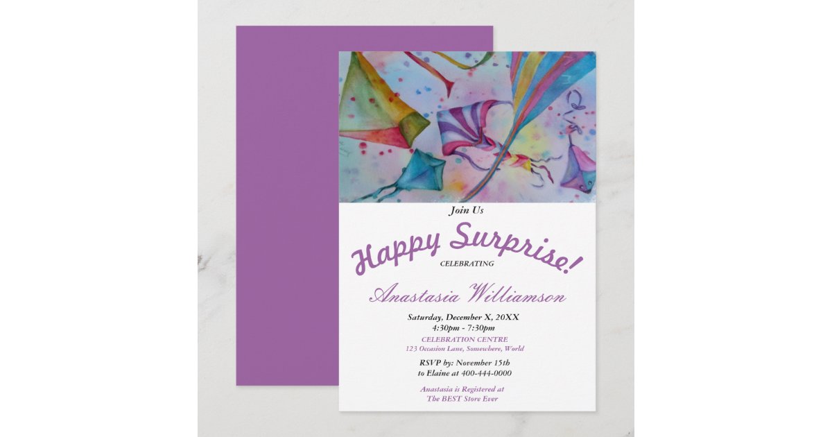 OUTDOOR KITE FLYING SURPRISE PARTY INVITATION | Zazzle