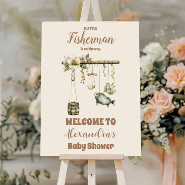 Outdoor Little Fisherman Fishing Foam Board | Zazzle