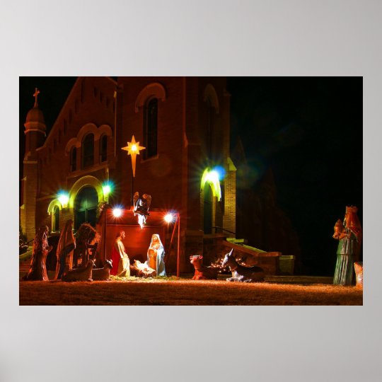 Outdoor nativity scene poster | Zazzle.com
