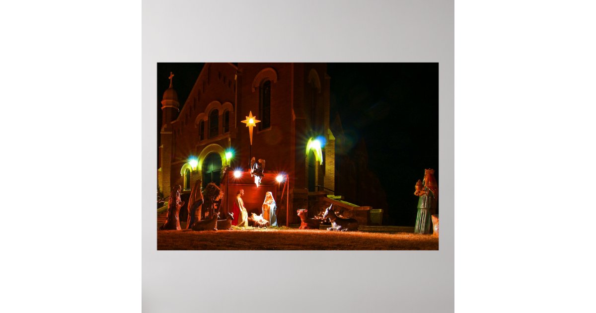 Outdoor nativity scene poster | Zazzle