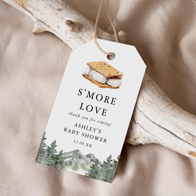 Outdoor S'more Love Smores Baby Shower Favor Gift Tags | Zazzle