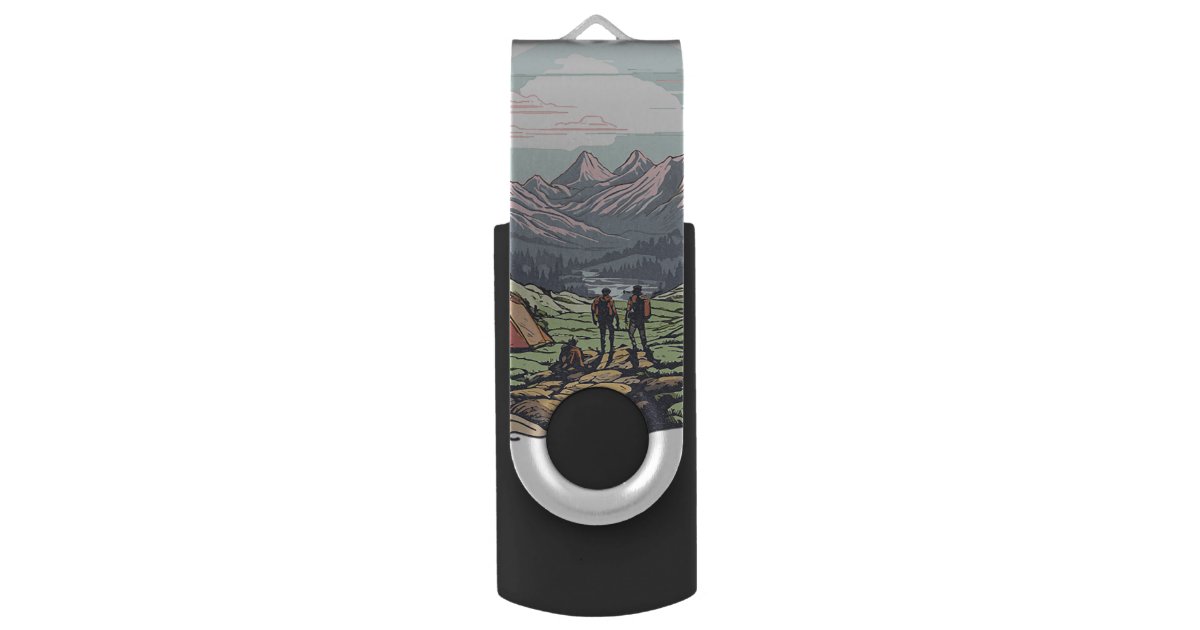 Outdoor unique, retro/vintage graphic flash drive | Zazzle