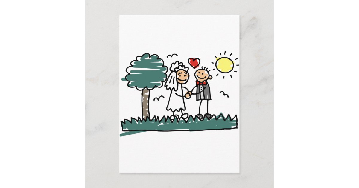 Outdoor Wedding Outside Nature Green Wedding Postcard | Zazzle