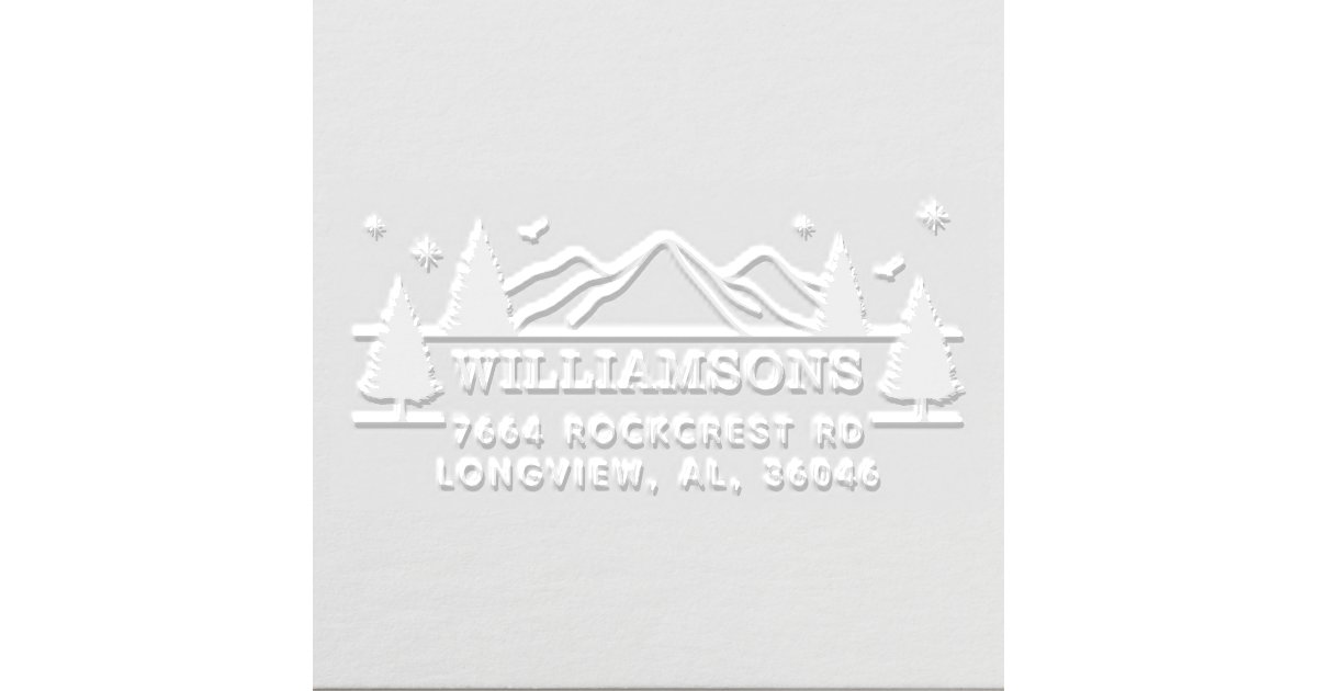Outdoor Wilderness Forest Mountain Family Address Embosser | Zazzle