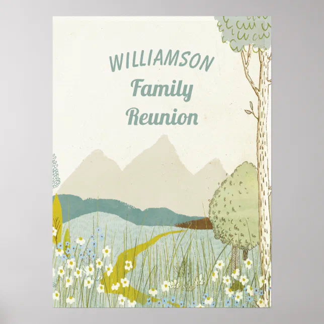 Outdoors Family Reunion Picnic Gathering Event Poster | Zazzle