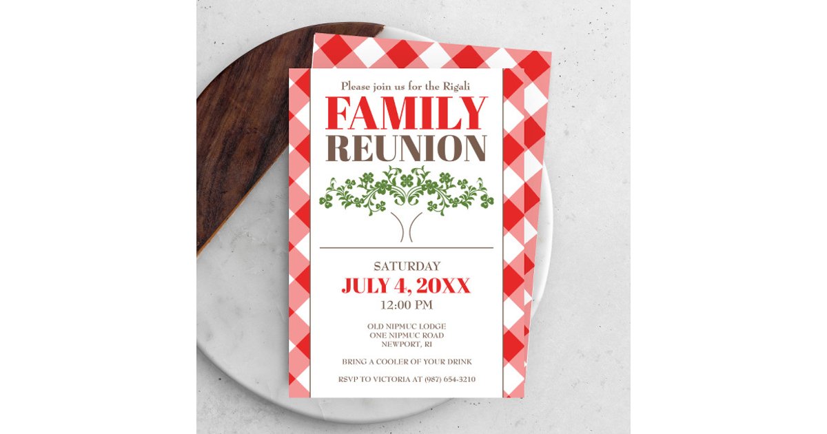 Outdoors Picnic Family Reunion Invitations | Zazzle