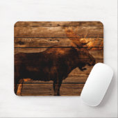 outdoorsman distressed wood wildlife bull moose mouse pad | Zazzle