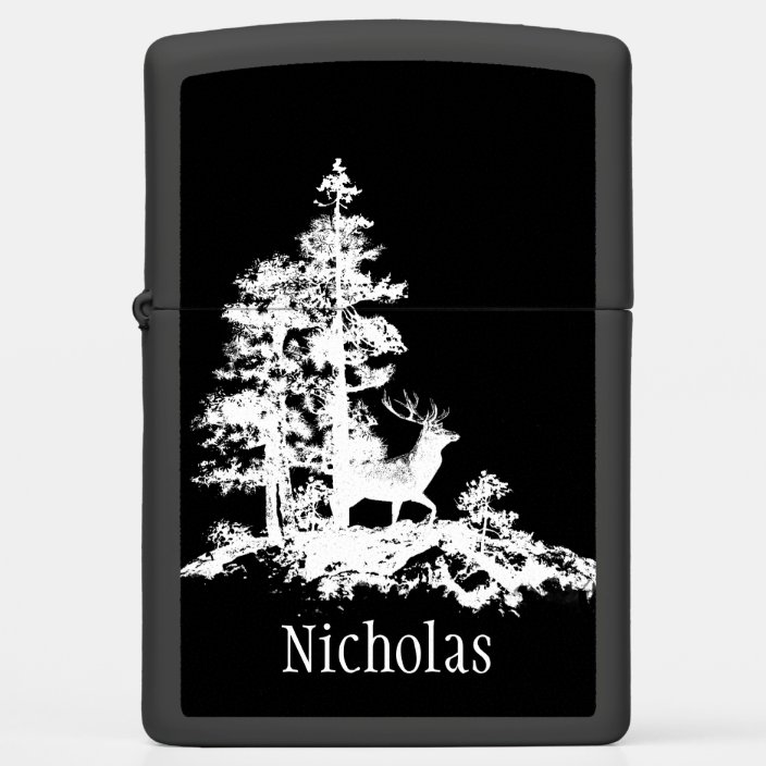 Outdoorsman Silhouette Stag Deer nature art Zippo Lighter | Zazzle.com