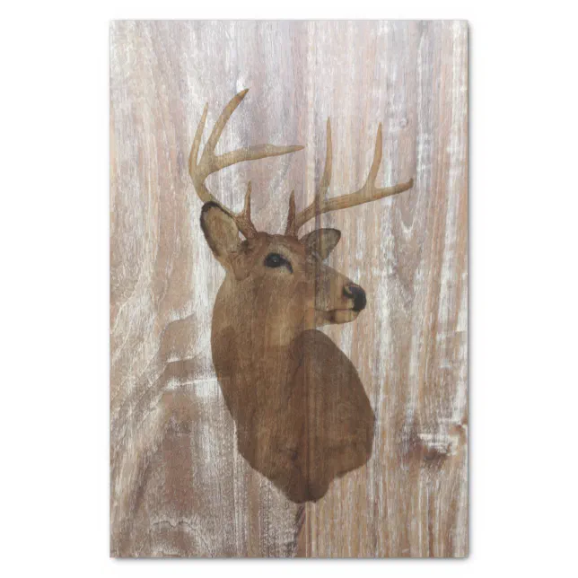 Outdoorsman Western Primitive barn wood deer Tissue Paper | Zazzle