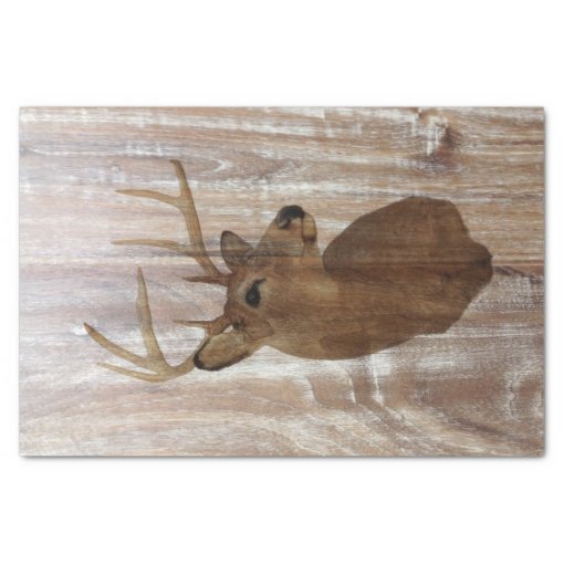 Outdoorsman Western Primitive barn wood deer Tissue Paper | Zazzle