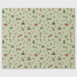Outdoorsy Adventure Woodland Wilderness Pattern Wrapping Paper | Zazzle