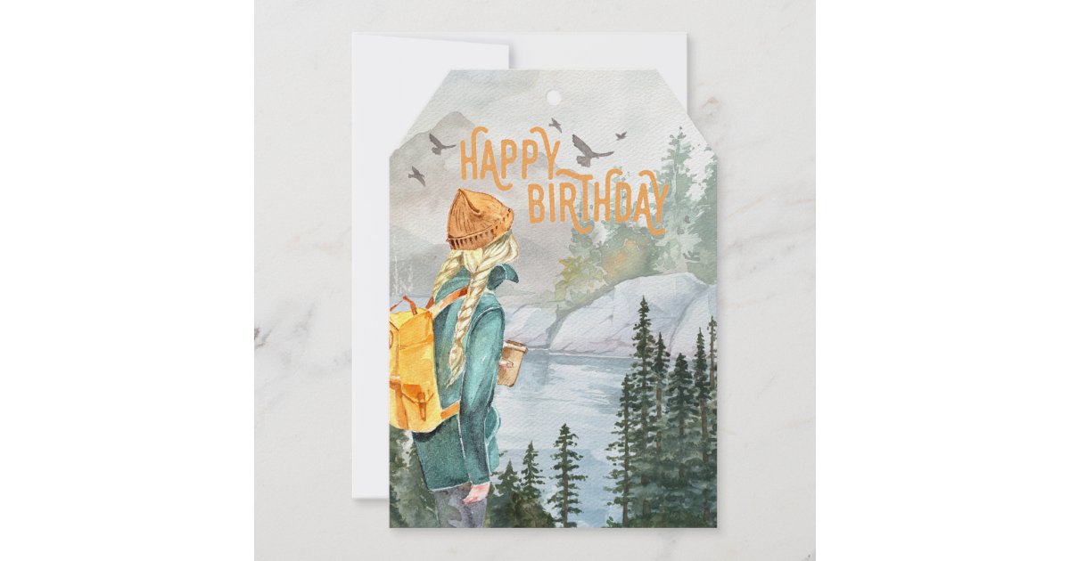 Outdoorsy Girls Adventure Birthday Card | Zazzle