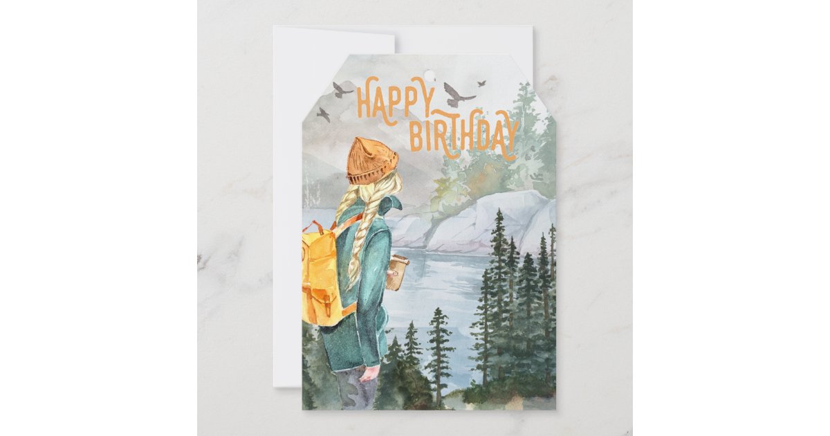 Outdoorsy Girls Adventure Birthday Card | Zazzle