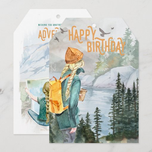 Outdoorsy Girls Adventure Birthday Card | Zazzle