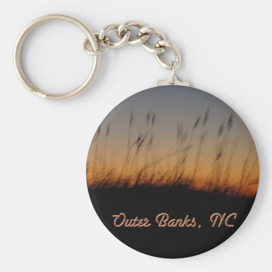Outer Banks NC Sea Oats and Dunes at Sunset Keychain | Zazzle.com
