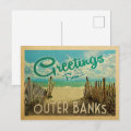 Outer Banks Postcard Beach Vintage Travel | Zazzle