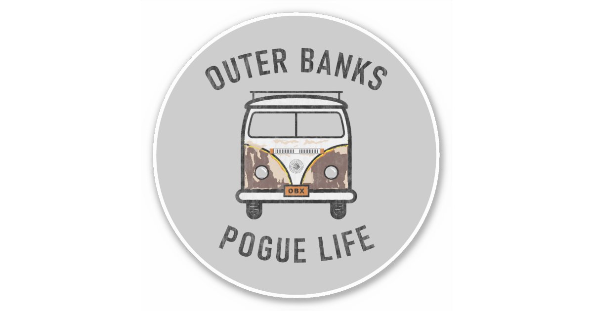 Outer Banks Van Pogue Life OBX Vintage (Silver) Sticker | Zazzle