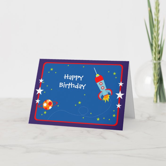 Outer Space 1 Birthday Card | Zazzle.com