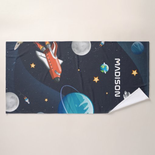 Outer Space Activity in the Galaxy Personalized Bath Towel | Zazzle