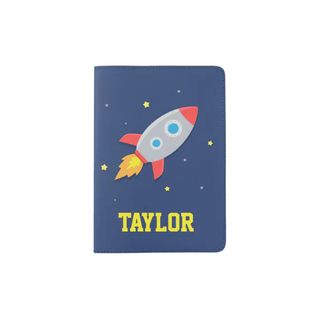 Outer Space Adventure Rocket Kids Personalized Passport Holder | Zazzle