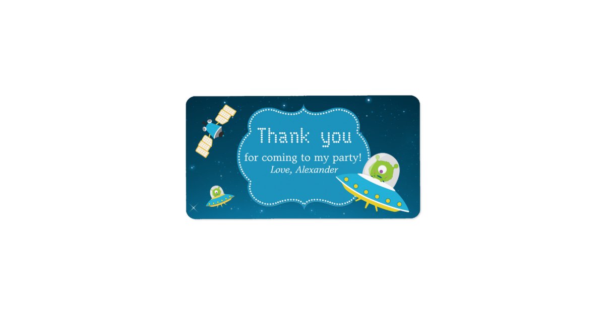Outer Space Alien Boy Birthday Favor Tags Label | Zazzle