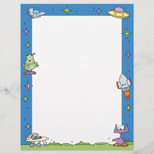 Outer Space Aliens Letterhead | Zazzle.com
