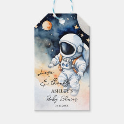 Outer space astronaut baby shower thank you favor gift tags | Zazzle