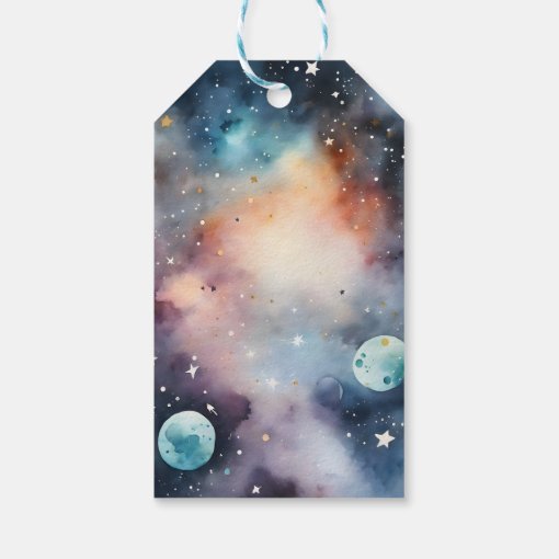 Outer space astronaut baby shower thank you favor gift tags | Zazzle