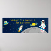 Outer Space Astronaut Birthday Banner Poster | Zazzle