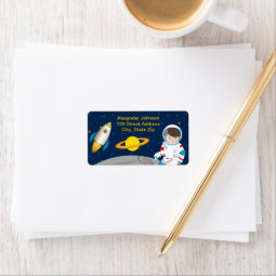 Outer Space Astronaut Birthday Party Address Label | Zazzle
