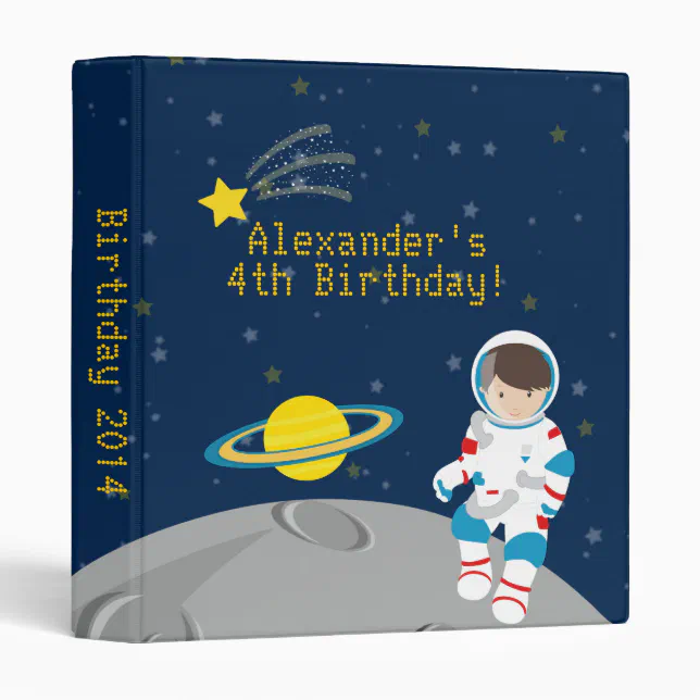 Outer Space Astronaut Birthday Photo Album Binder | Zazzle
