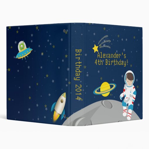 Outer Space Astronaut Birthday Photo Album Binder | Zazzle