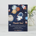 Outer Space Astronaut Birthday Thank You Card | Zazzle