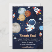 Outer Space Astronaut Birthday Thank You Card | Zazzle