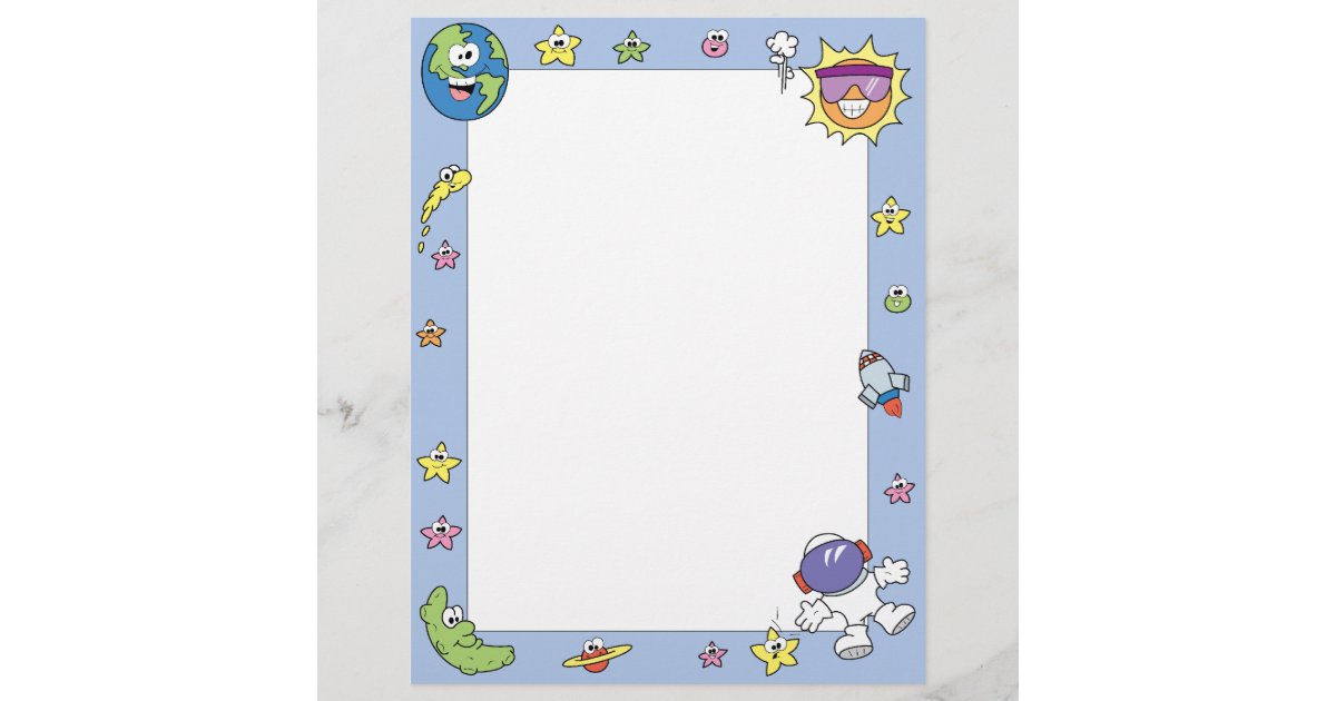 Outer Space Astronaut Letterhead | Zazzle
